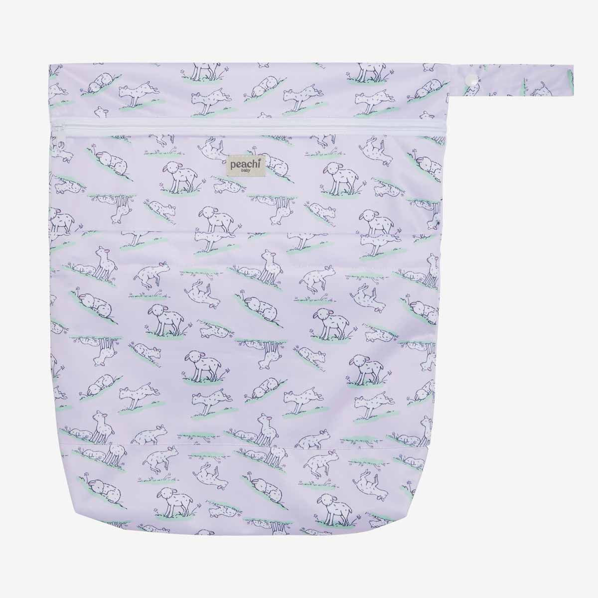 Nappy Wet Bag | Lambs | Peachi Baby | Peachi Baby
